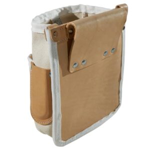 Klein Tools 5125 Canvas and Leather 5-Pocket Tool Pouch with Chain Tape Thong and Tunnel Belt Connection