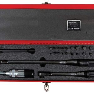 Klein Tools 57060 Master Electricians Torque Wrench Set with 2 Adjustable Torque Screwdrivers, Made in USA, Micro-Adjustable for Accuracy, 25-Piece