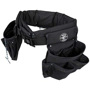 Klein Tools 5710M Electrician's Powerline Padded Tool Belt and Tool Pouch Combo, Medium, 4-Piece