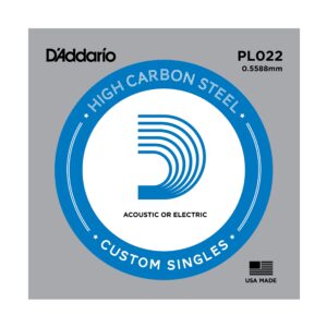 d'addario pl022 plain steel guitar single string, 022