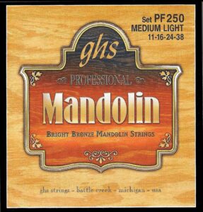 ghs strings pf250 bright bronze mandolin strings, medium light (.011-.038)