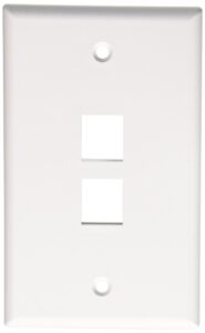 leviton 41080-2wp quickport wallplate, single gang, 2-port, white