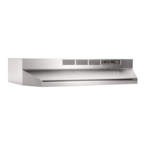 broan-nutone 413004 non-ducted ductless range hood with lights exhaust fan for under cabinet, 30-inch, stainless steel