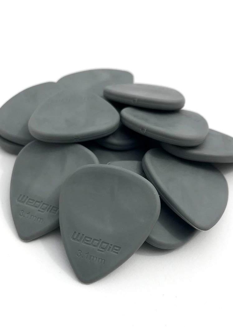 Wedgie WRPP31M Rubber Guitar Picks 3.1mm Medium, 3 Pack