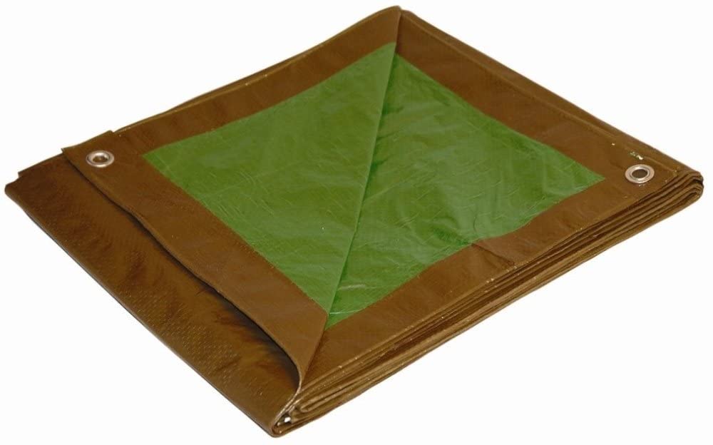 10' x 12' Foremost Tarp 11012 Brown/Green Dry Top Brown/Green 7-Mil Full Size Reversible Tarp