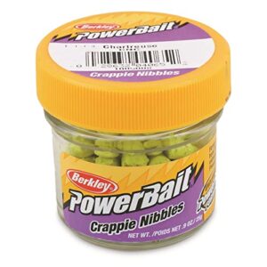 berkley cnc powerbait biodegradable crappie nibbles, chartreuse, 0.9-ounce