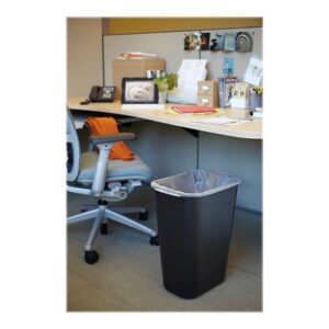 Rubbermaid Commercial Wastebasket Trash Container, 41QT/10.25 GAL, Ideal for Home/Office/Under Desk, Durable, Stackable, Black (FG295700BLA)