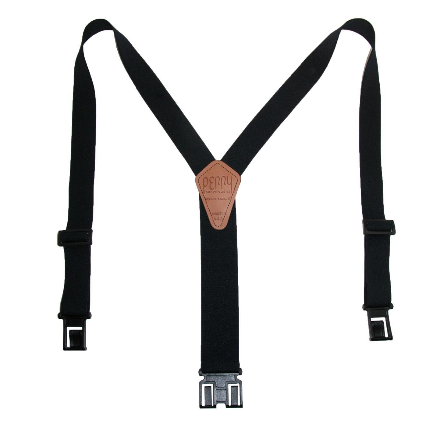 Perry Hook-On Belt Suspenders Big N Tall - The Original - Black - 1.5"W x 54L