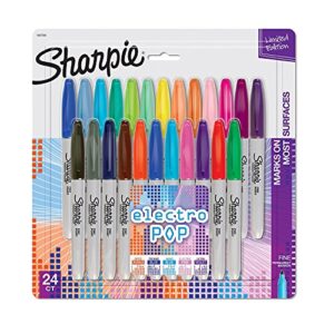 sharpie 31993pp fine electro pop marker, fine point, assorted, 24/pack (1927350)