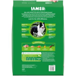 iams adult minichunks small kibble high protein dry dog food with real chicken, 15 lb. bag