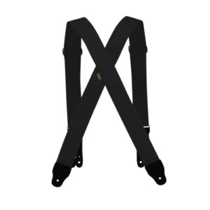 Welch, WK-7846X-LEF-BLK, Work Suspenders for Men and Women - Button on Pants, 2-inch wide Elastic, Adjustable Strap, X-Back Design, for Suit, Underclothing, Jeans, Pants, and Trousers, Size Medium