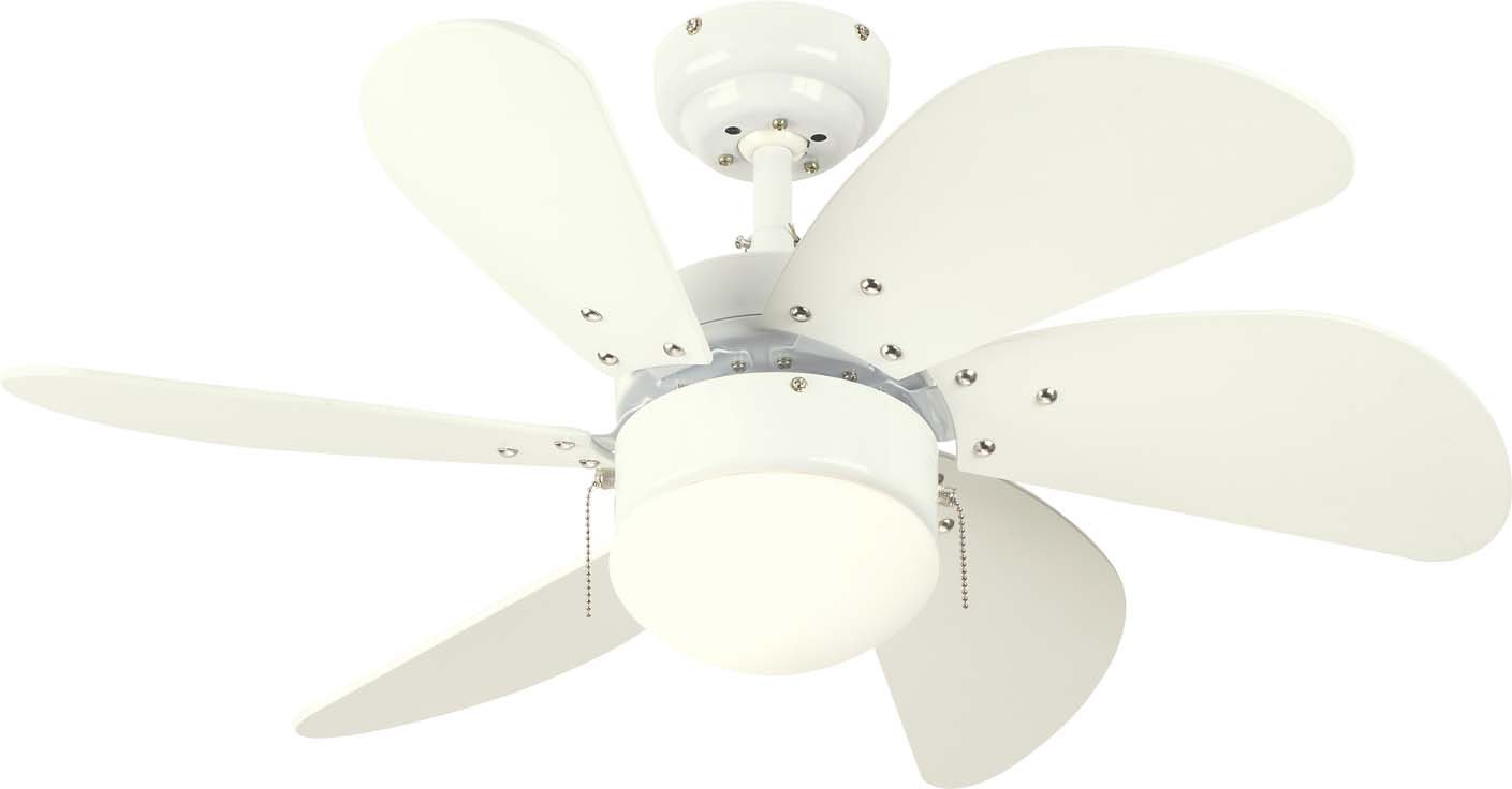 Westinghouse 7814500 Lighting Turbo Swirl 30-Inch 6-Blade Ceiling Fan, White with Opal Globe