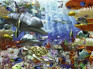 ravensburger oceanic wonders 3000 piece jigsaw puzzle for adults - 17027 - handcrafted tooling, durable blueboard, every piece fits together perfectly, multicolor, 48 x 32 in.