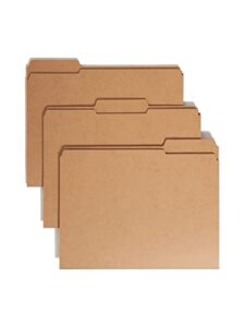 smead file folder, reinforced 1/3-cut tab, letter size, kraft, 100 per box (10734)