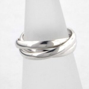 Sterling Silver 3-Band Russian Wedding Ring Size 7(Sizes 4,5,6,7,8,9,10,11,12)