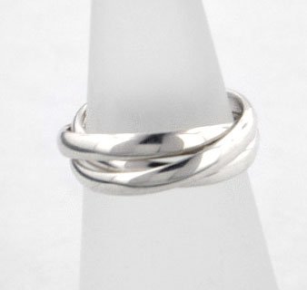 Sterling Silver 3-Band Russian Wedding Ring Size 7(Sizes 4,5,6,7,8,9,10,11,12)