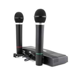 Emerson EAM-9002 Dual Handheld Wireless Microphone Starter Kit with Wireless FM Receiver, Black