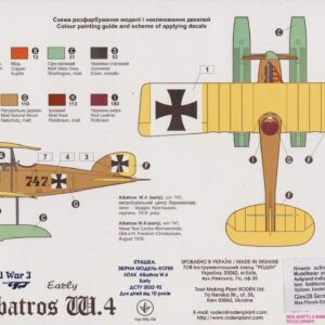 Roden Albatros W4 Early German Float Fighter Airplane Model Kit