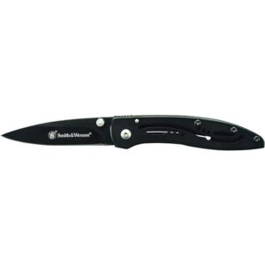 smith & wesson cklpb 5.3in high carbon s.s. folding knife with a 3.2in drop point blade and stainless steel handle for outdoor, tactical, survival and edc, multi, one size