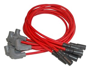 msd super conductor spark plug wire set for use on chevy® lt1 camaro®, 93-'96 engines, red jacket