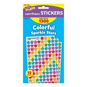 TREND enterprises, Inc. T-46910 Colorful Sparkle Stars superShapes Value Pack, 1300/Pack