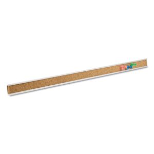 quartet bulletin bar strip, cork board, 36" x 1", classroom, office, cubicle, aluminum frame (2005),natural