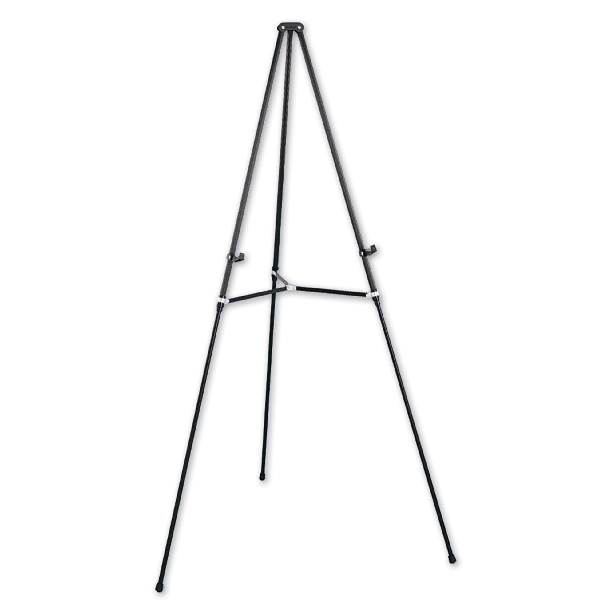 Quartet Easel, Aluminum, Lightweight, Telescoping, 66" Max. Height, Supports 25 lbs, Black (51E)