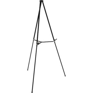 Quartet Easel, Aluminum, Lightweight, Telescoping, 66" Max. Height, Supports 25 lbs, Black (51E)