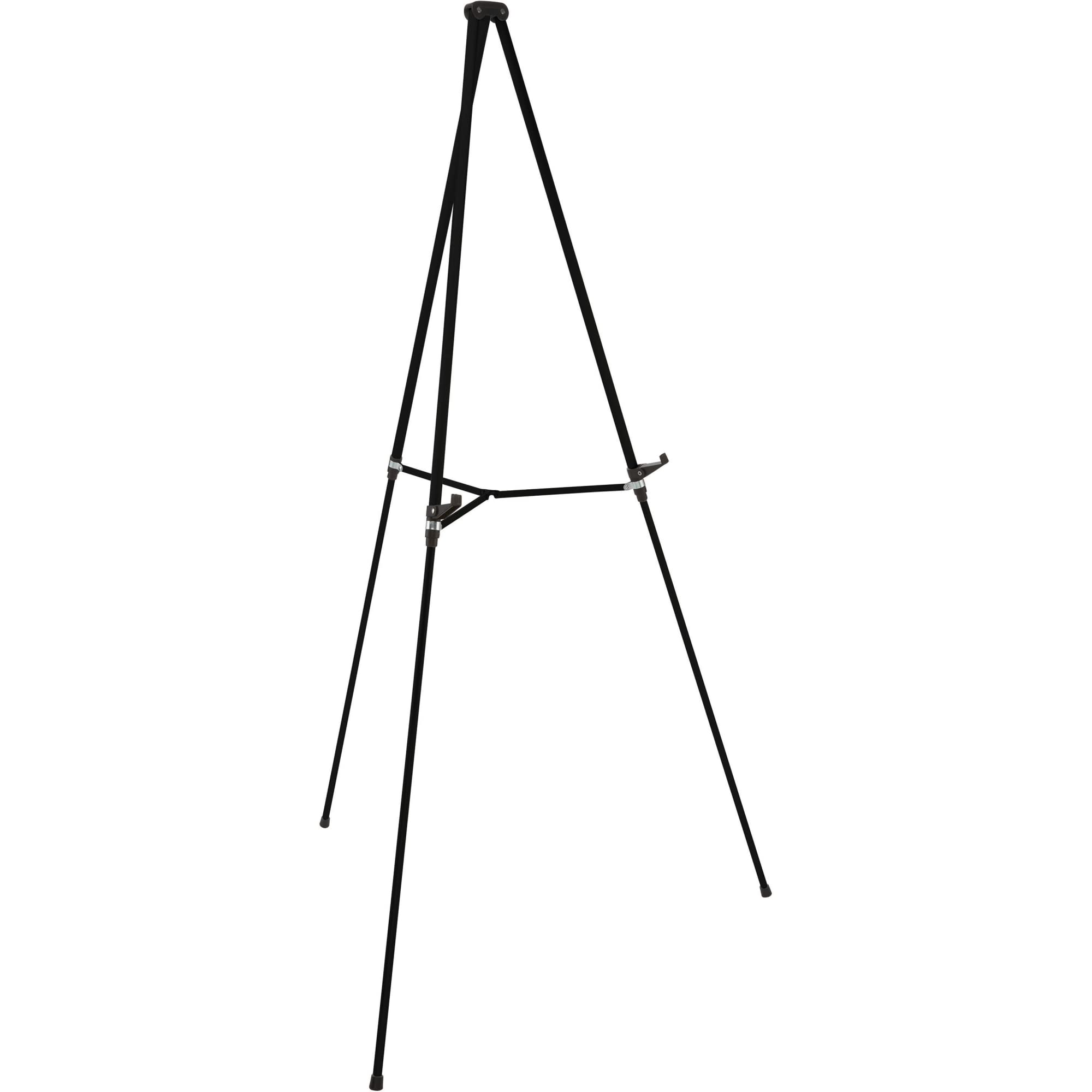 Quartet Easel, Aluminum, Lightweight, Telescoping, 66" Max. Height, Supports 25 lbs, Black (51E)