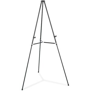 Quartet Easel, Aluminum, Lightweight, Telescoping, 66" Max. Height, Supports 25 lbs, Black (51E)