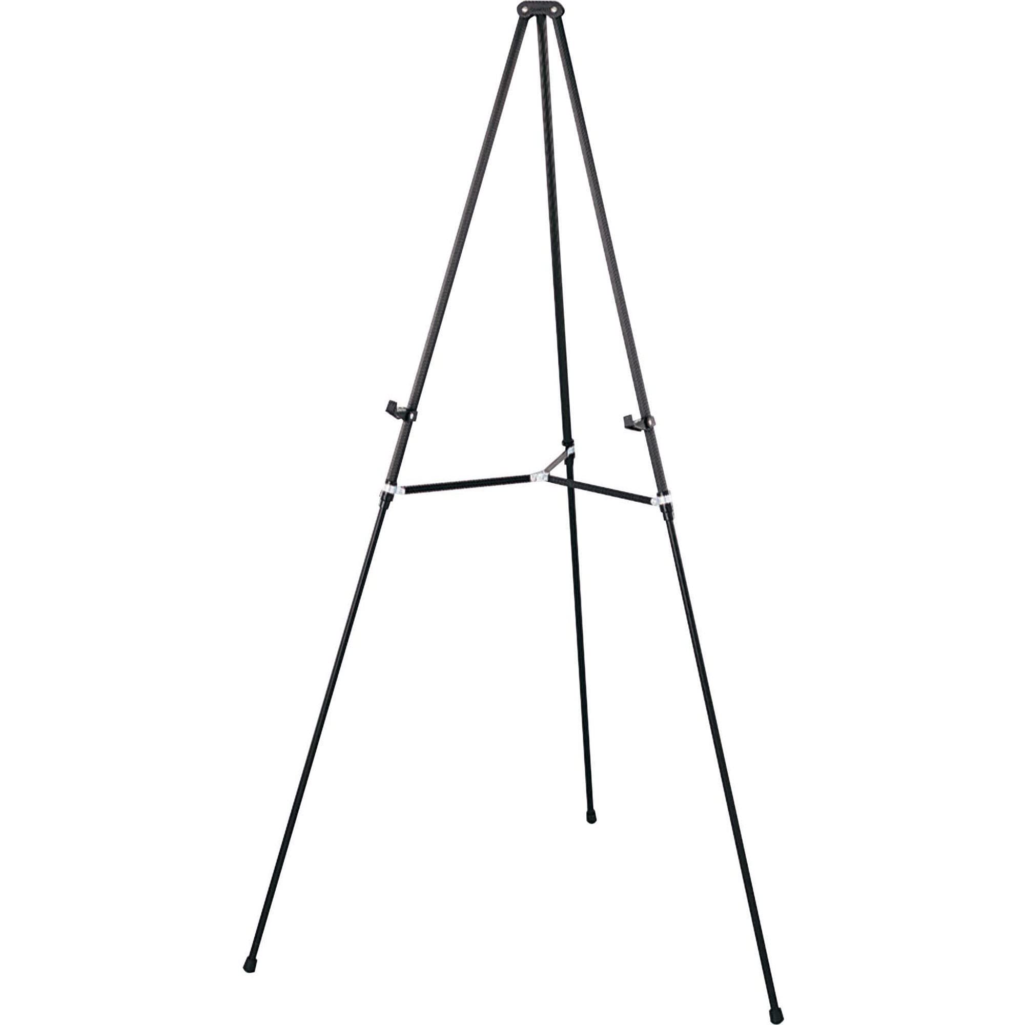 Quartet Easel, Aluminum, Lightweight, Telescoping, 66" Max. Height, Supports 25 lbs, Black (51E)