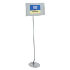 quartet designer sign stand, 11 x 17 inches, silver, aluminum frame (7922)