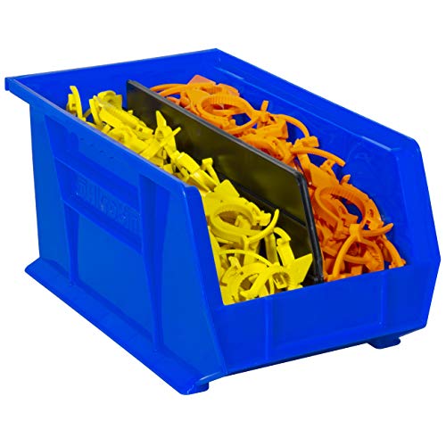 Akro-Mils 30240 AkroBins Plastic Hanging Stackable Storage Organizer Bin, 15-Inch x 8-Inch x 7-Inch, Blue, 12-Pack.