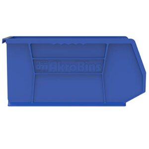 Akro-Mils 30240 AkroBins Plastic Hanging Stackable Storage Organizer Bin, 15-Inch x 8-Inch x 7-Inch, Blue, 12-Pack.