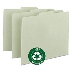 smead pressboard guides, 1/3-cut tab (blank), letter size, gray/green, 100 per box (50334)