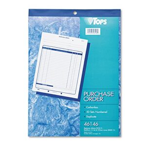 tops purchase order book, 2-part, carbonless, 8-3/8 x 10-3/16 inches, 50 sets per book (46146)