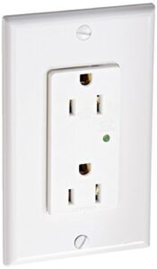 leviton 5280-w 15 amp, 125 volt, decora plus duplex surge suppressor receptacle, straight blade, industrial grade, white