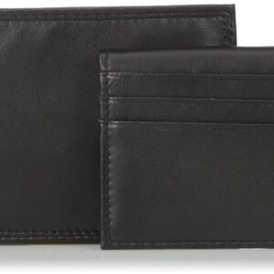 Buxton Men's Emblem Double Id Billfold Wallet, Black, One Size