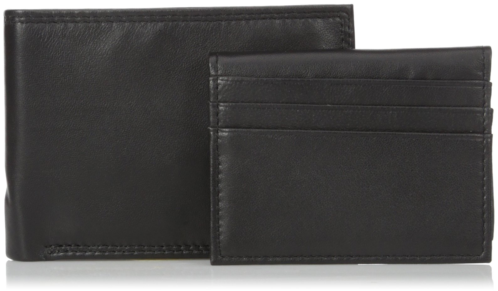 Buxton Men's Emblem Double Id Billfold Wallet, Black, One Size