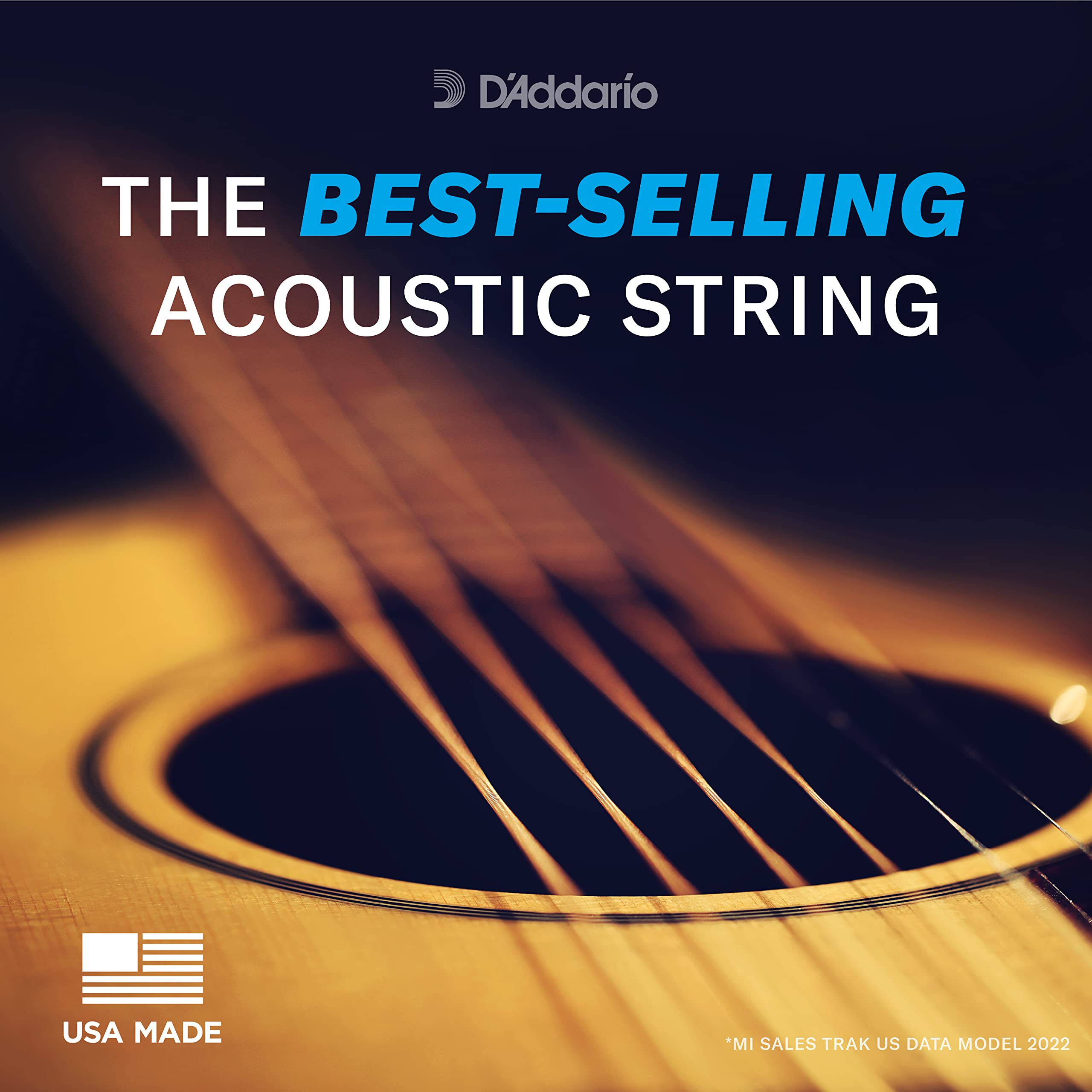 D'Addario Guitar Strings - Phosphor Bronze Acoustic Guitar Strings - EJ38H - Rich, Full Tonal Spectrum - For 6 String Guitars - 10-27 High Strung/Nashville Tuning