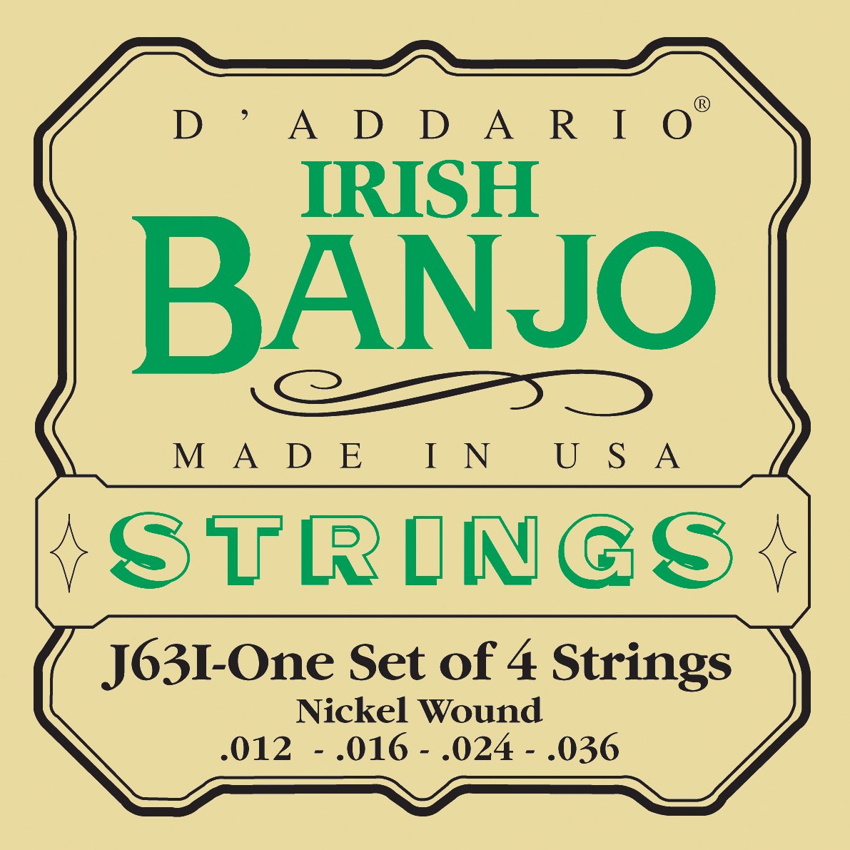 D'Addario J60+ 5-String Banjo Strings, Nickel, Light Plus, 9.5-20