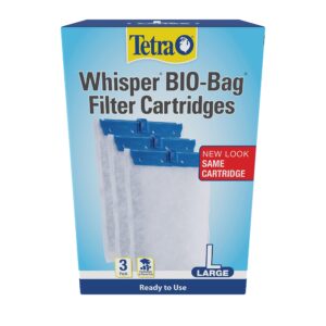 tetra whisper bio-bag filter cartridges for aquariums - ready to use blue, large, 3 count (pack of 1)