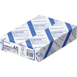 kokuyo a5 printer paper, 1 ream (500 sheets), 8.3 x 5.8 inch, whiteness 80%, paper thickness 0.04 inches (0.09 mm), fsc certified japan import (kb-30n)