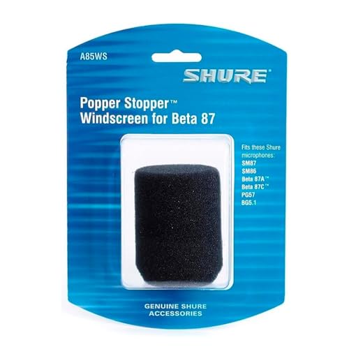 Shure A85WS Black Foam Windscreen for SM85, SM86, SM87A and BETA87A, and BETA87C