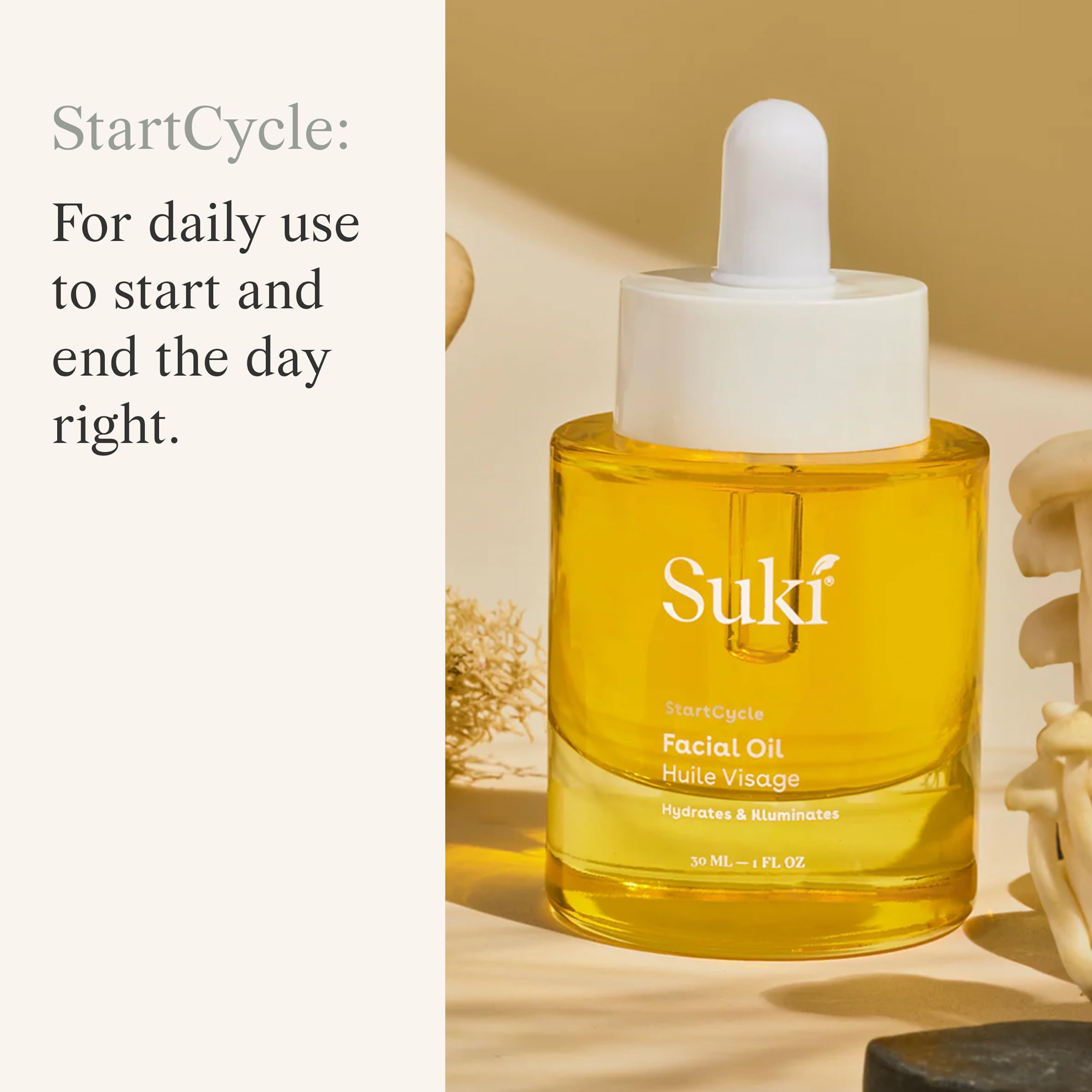 Suki Skincare Nourishing Facial Oil - With Sunflower, Safflower, Grape Seed Oils - Deeply Hydrates & Nourishes Dry Skin In Need - 15 ml