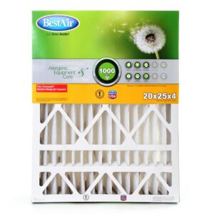 bestair hw2025-8r ac furnace air filter, 20" x 25" x 4", merv 8, removes allergens & contaminants, fits 100%, for honeywell models, 1 count (pack of 1)