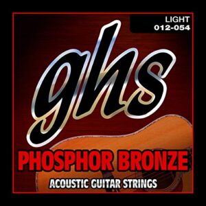 ghs strings s325 phosphor bronze acoustic guitar strings, light (.012-.054)