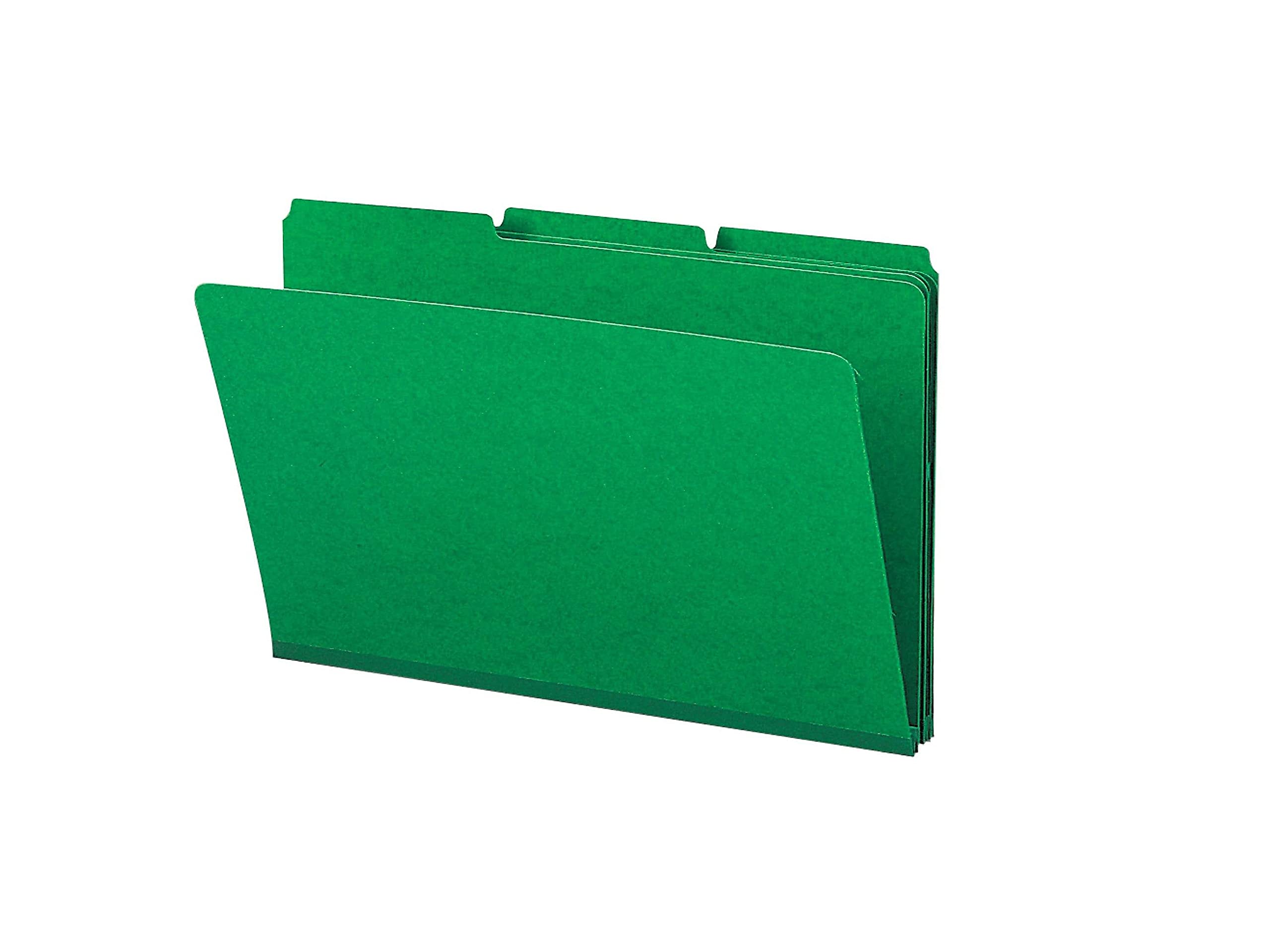 Smead Pressboard File Folder, 1/3-Cut Tab, 1" Expansion, Legal Size, Green, 25 per Box (22546)