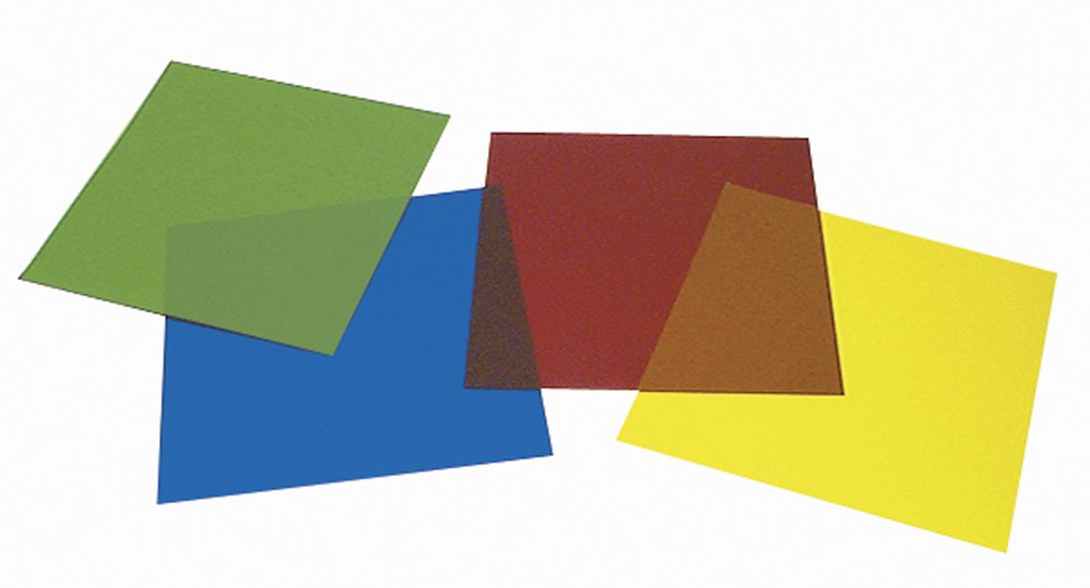 American DJ 9"x 9" pre-cut gel paper, red, green, blue and yellow