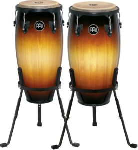 meinl percussion hc512vsb headliner series 11-inch and 12-inch conga set with basket stands, vintage sunburst